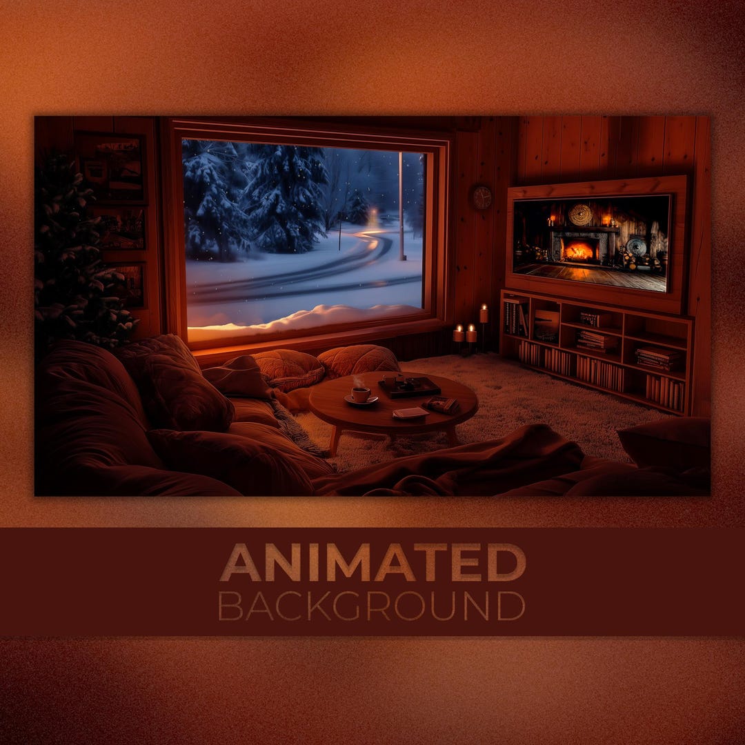 Animated Background, Winter Streamscape, Fireside Chill, Hot Cocoa ...