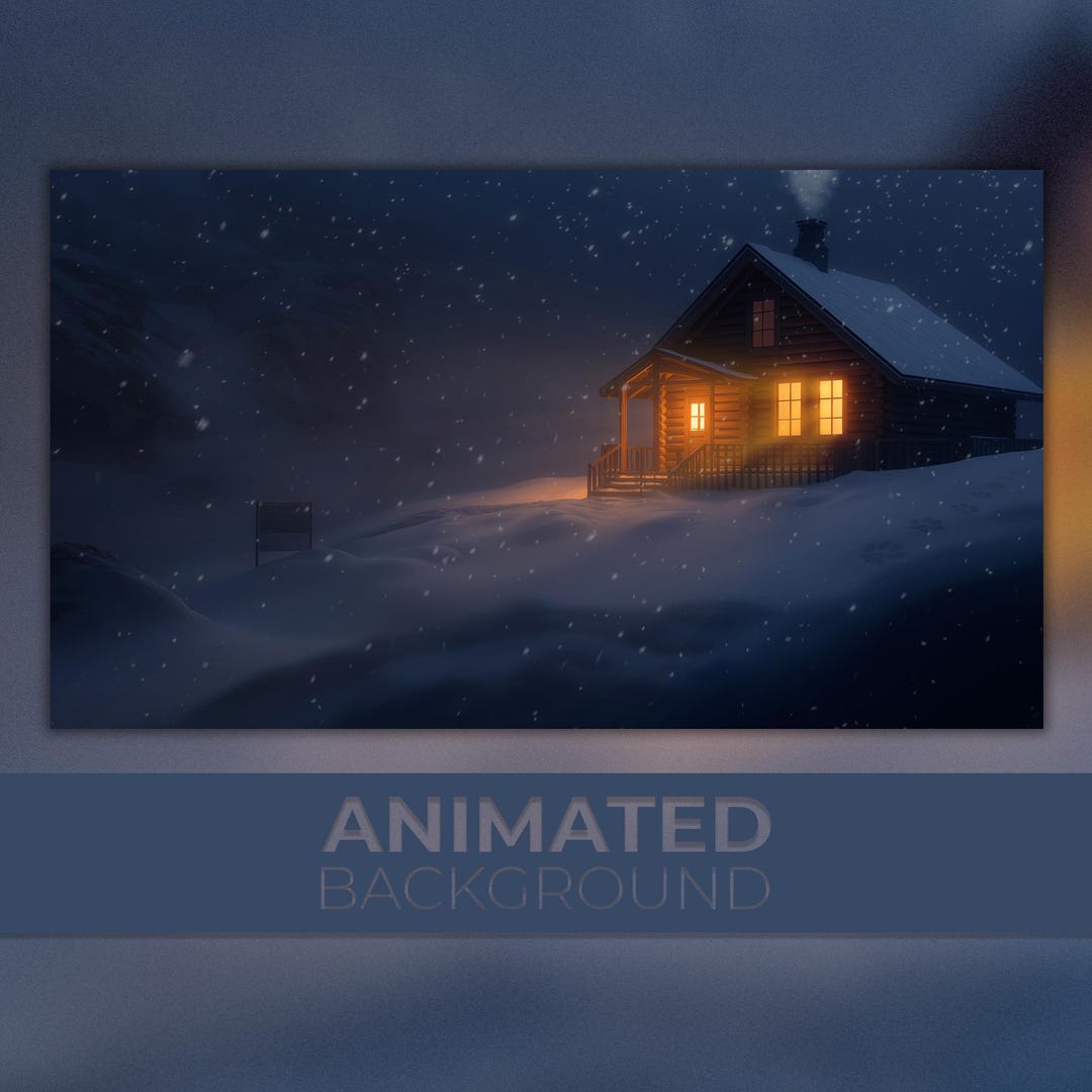 Animated Background, Cozy Alpine House, Tranquil Snow, Silent Mountain ...