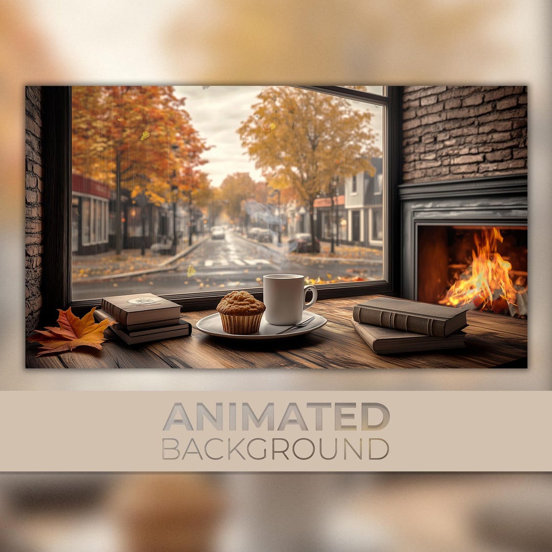 Animated Background, Cozy Coffee Shop, Autumn Comfort, Coffee and Book ...