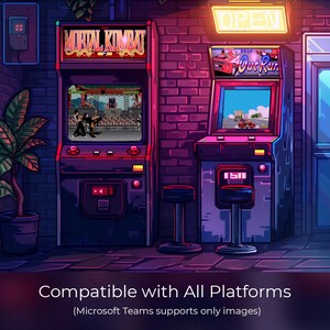Animated Background, 90s Arcade Game Machine, Retro Games, 80's ...