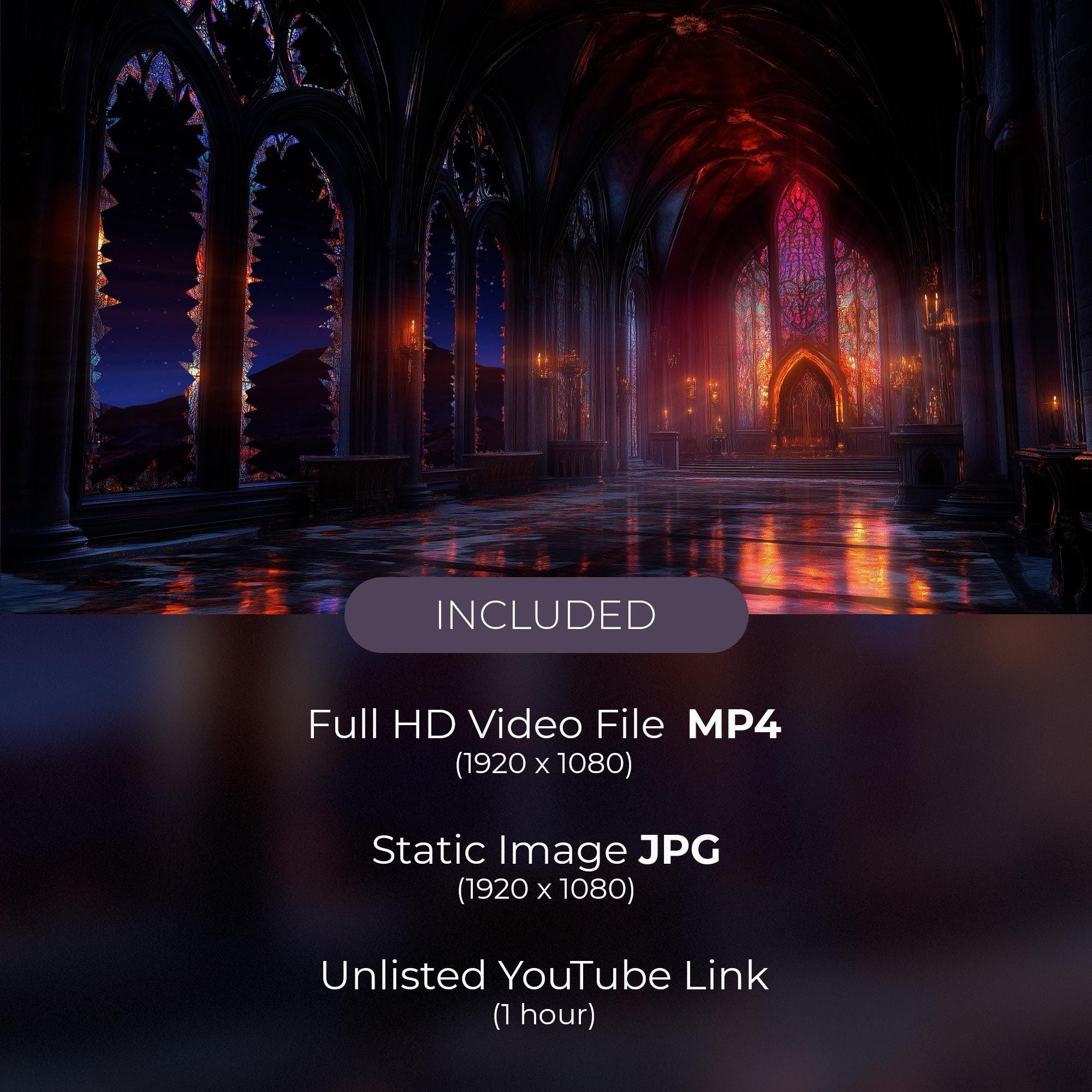 Animated Background, Mystical Church, Gothic Nightfall, Stained Glass ...