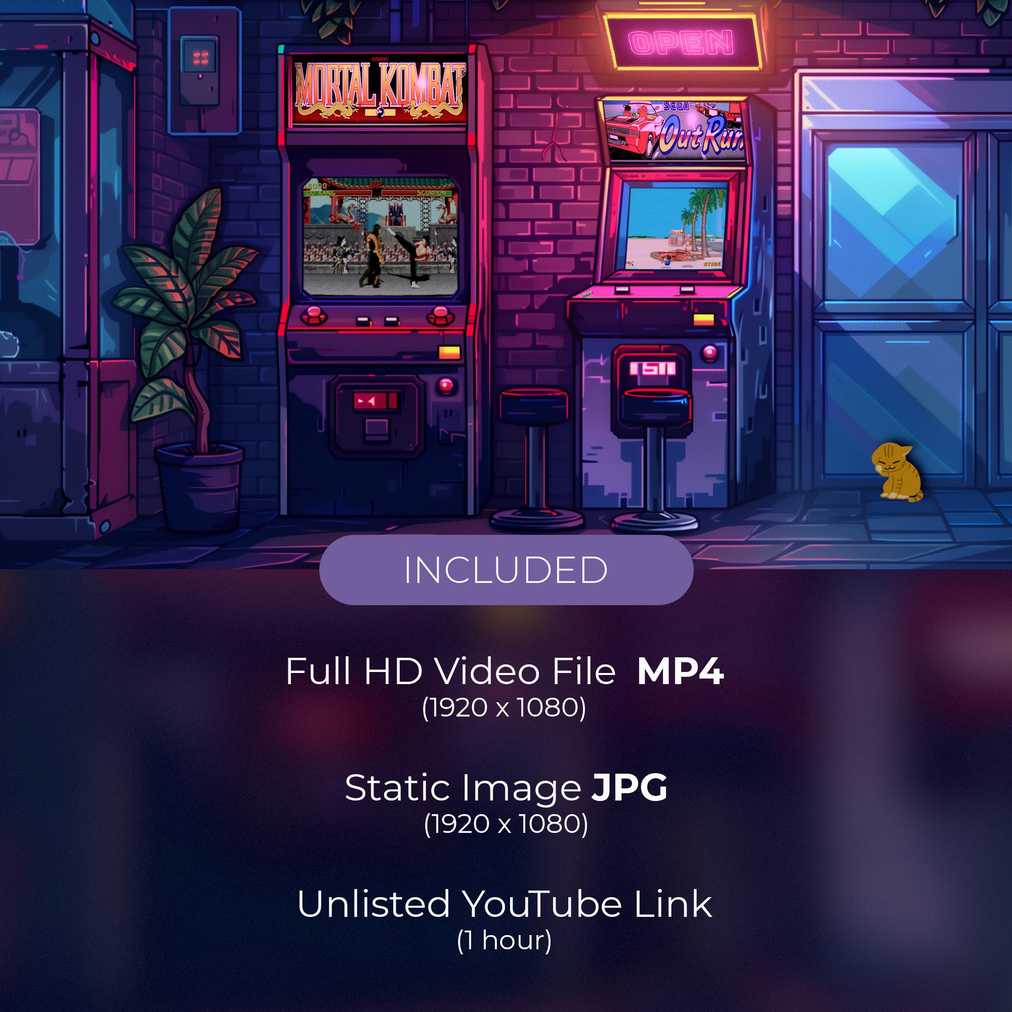 Animated Background, 90s Arcade Game Machine, Retro Games, Neon Play ...