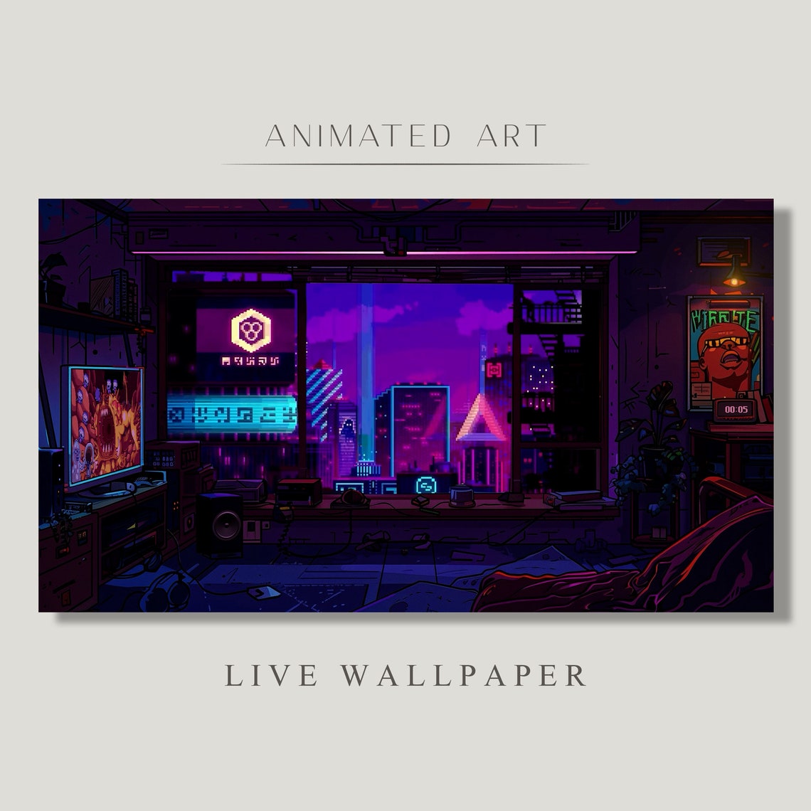 Animated Background, Pixel Game Room, 8-bit Video Games, Relaxing Room ...