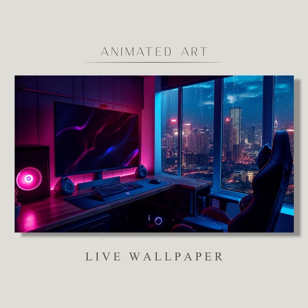 Animated Background, Romantic Balcony, Rooftop Romance, Moonlight, City ...