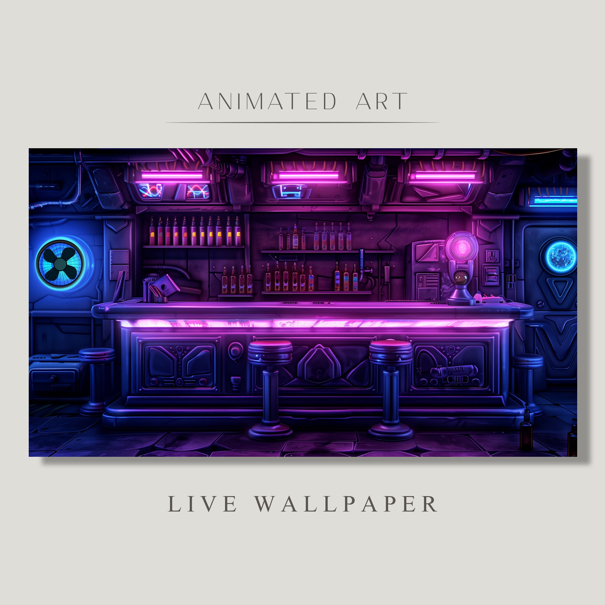 Animated Background, Steampunk Bar, Cyberpunk Bar, Neon Bar, Disco Bar ...