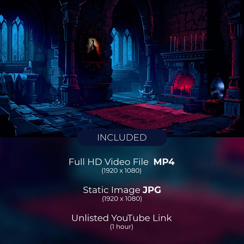 Animated Background, Vampires Chamber, Gothic Room, Castle of Dracula ...
