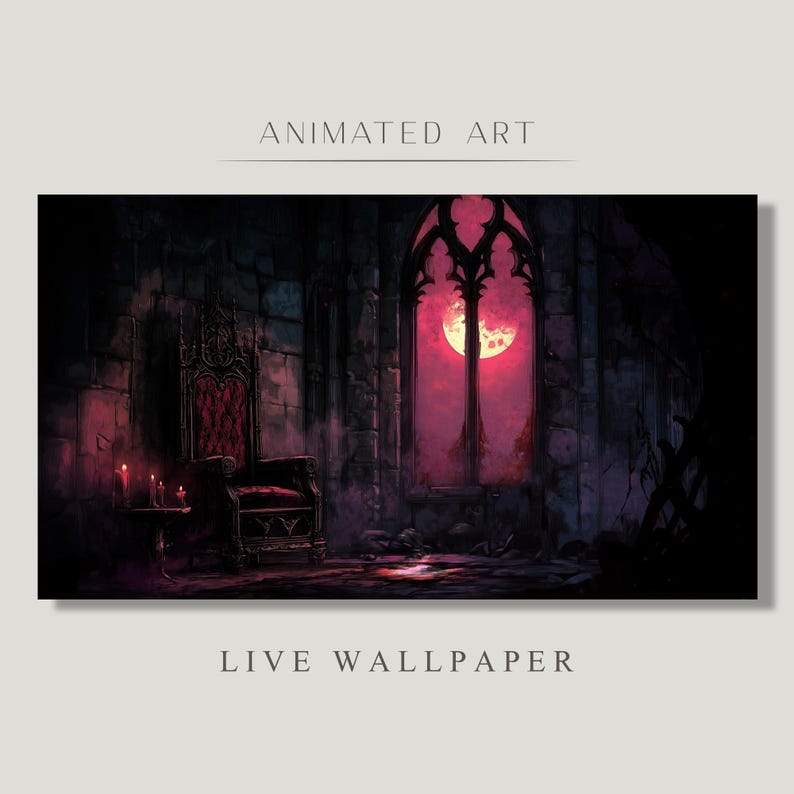 Animated Background, Gothic Castle, Vampire Lair, Dark Thrones, Blood ...