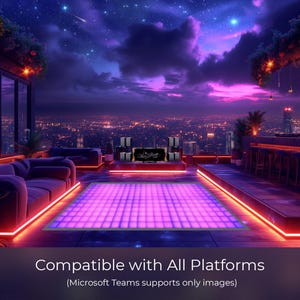 Animated Background, Dance Disco Stage, Lounge Rooftop Club, Midnight ...