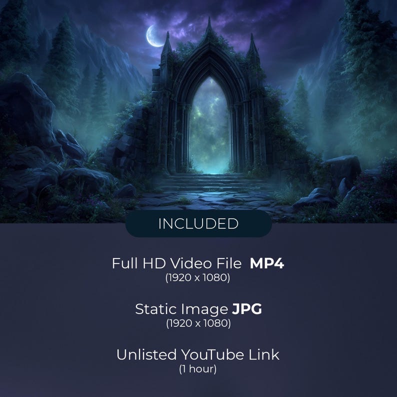 Animated Background, Mystic Portal, Moonlit Fantasy Gate, Enchanted ...