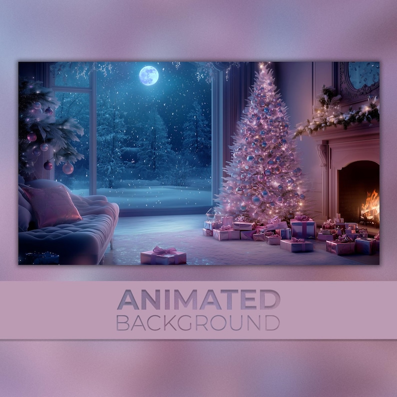 Animated Background, Rose Christmas, Moonlight Holiday, Winter ...