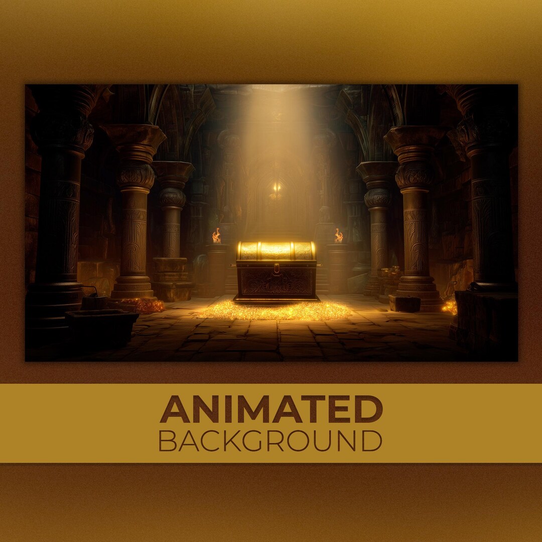 Animated Background, Treasure Hall, Temple of Gold, Golden Labyrinth ...