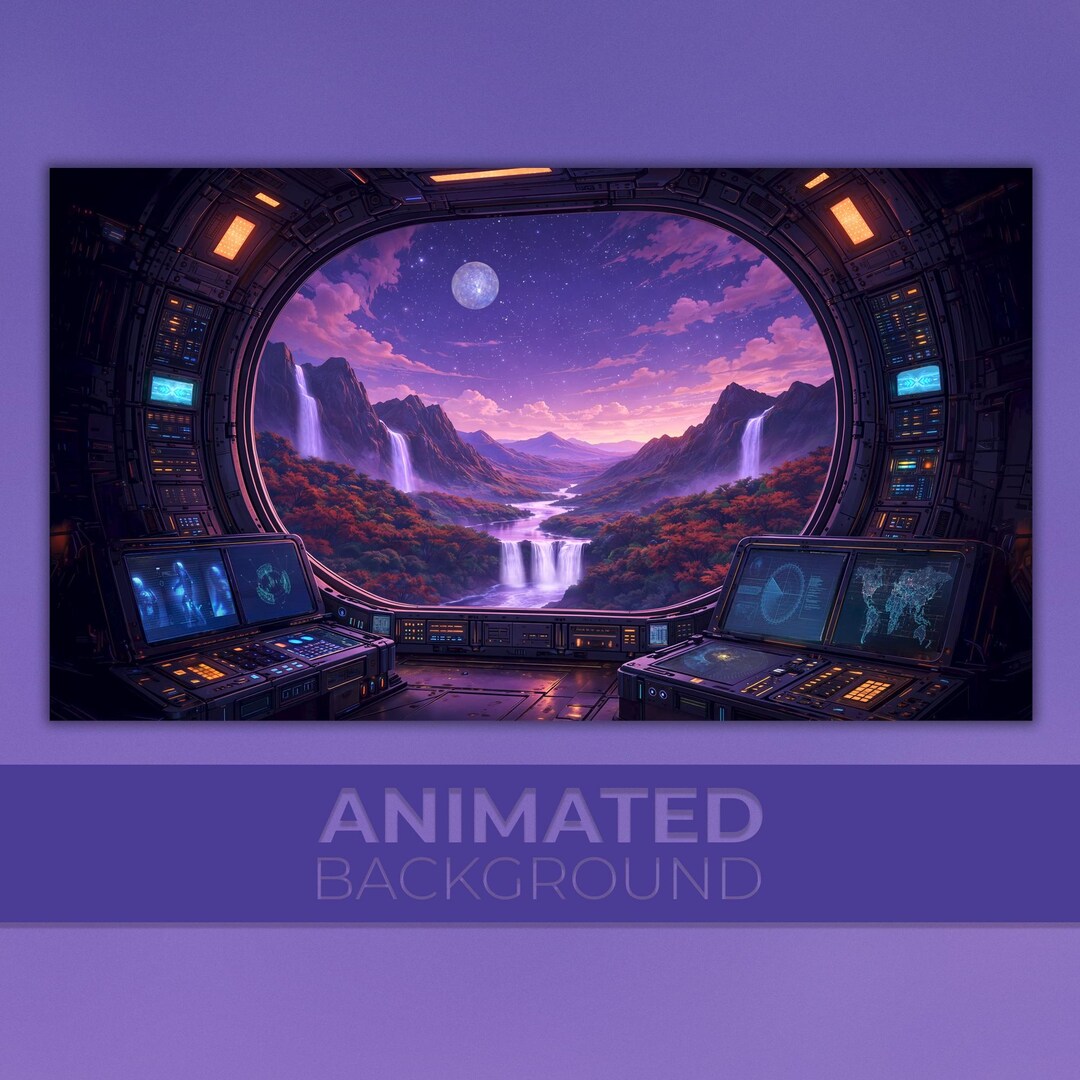 Animated Background, Galactic Command Center, Operator Console, Deep ...