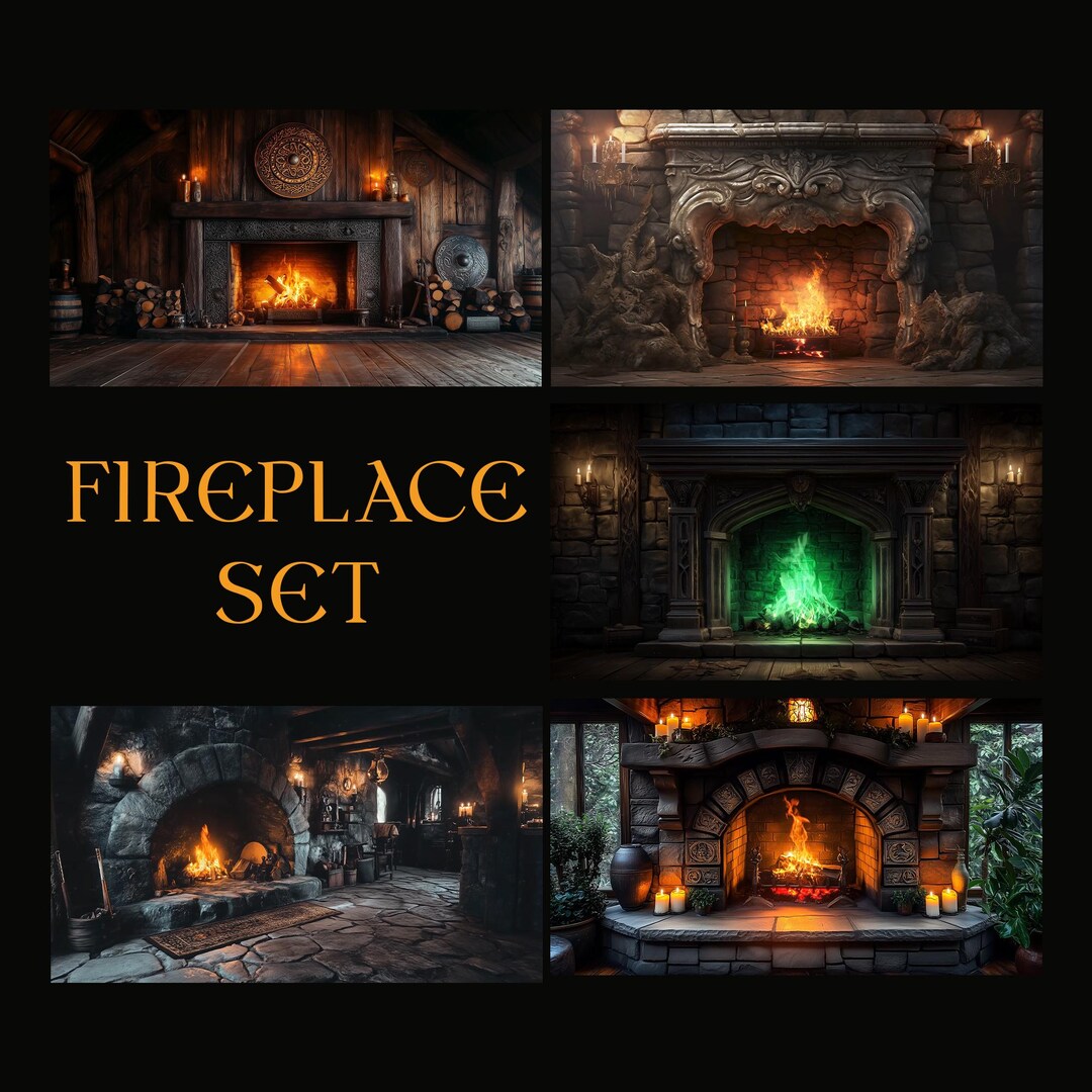 Animated Fireplace Set, Medieval Fireplace, Fantasy Fireplaces, Stone ...