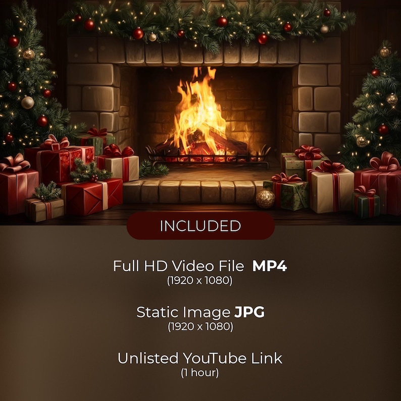 Animated Background, Magical Christmas Fireplace, Holiday Ambience ...