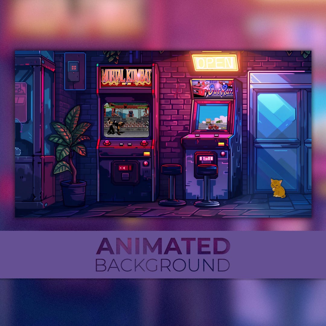 Animated Background, 90s Arcade Game Machine, Retro Games, 80's ...