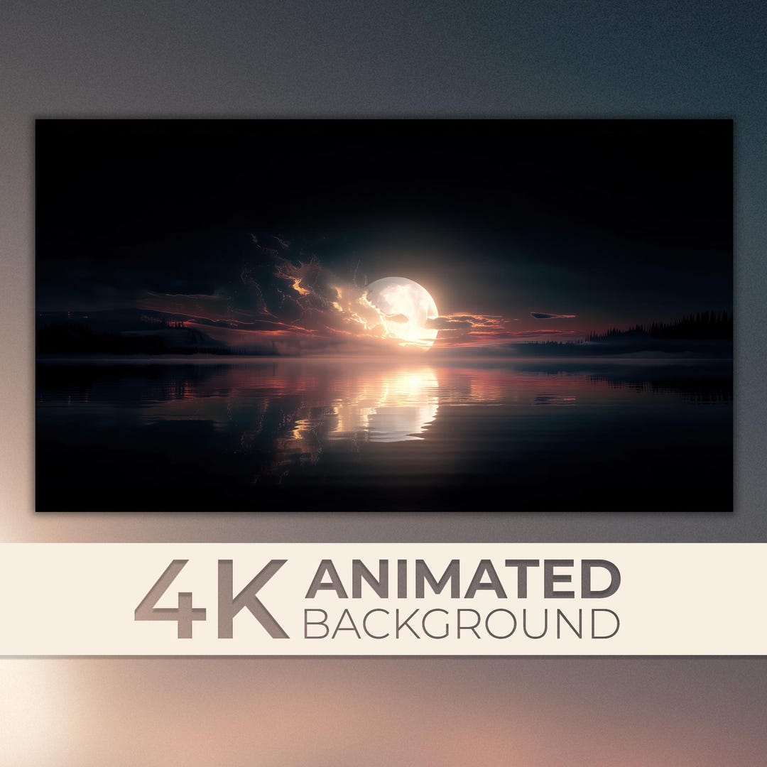 4K Animated Background, Moonlight Reflections, Magic Lake, Silent ...