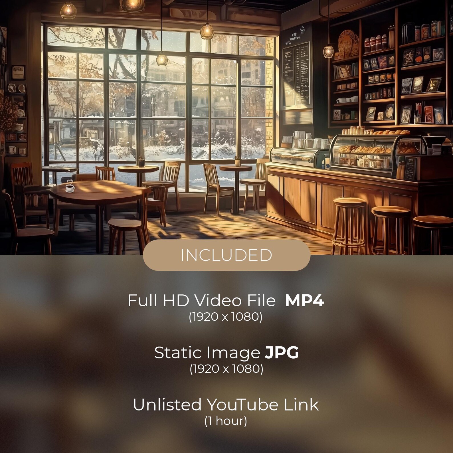 Animated Background, Cozy Winter Cafe, Snowy Coffee Haven, Warm Café ...