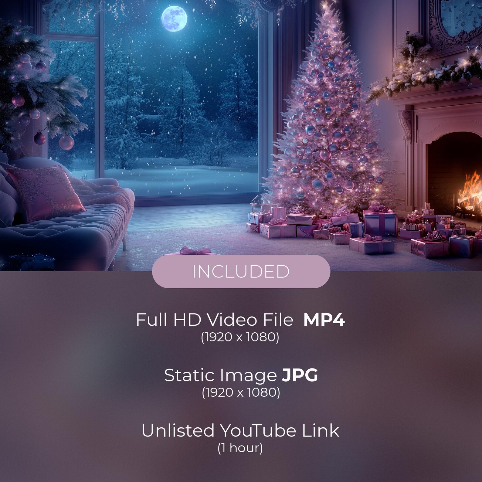 Animated Background, Rose Christmas, Moonlight Holiday, Winter ...