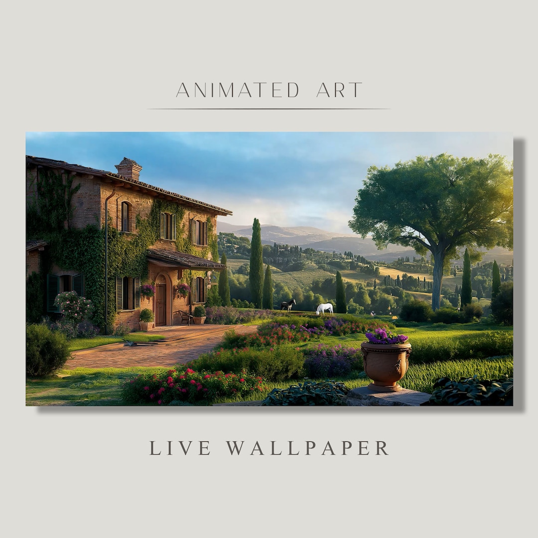 Animated Background, Realistic Classic Tuscan Traditional Home, Morning ...