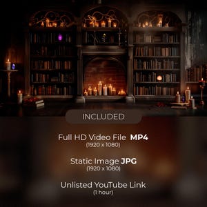 Animated Background, Witch Library, Gothic Room, Fire of Knowledge ...