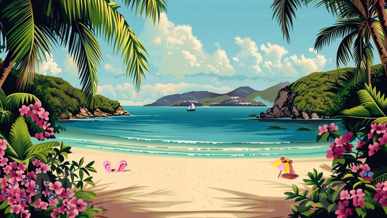 Animated Background, Seaview Set, Summer Day, Relax Time, Calm View ...
