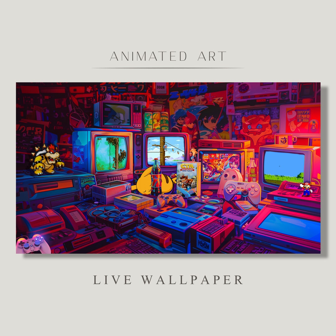 Animated Background, Zoom Gamer, 8-bit Pixel Games, 1980s 8-bit Video ...
