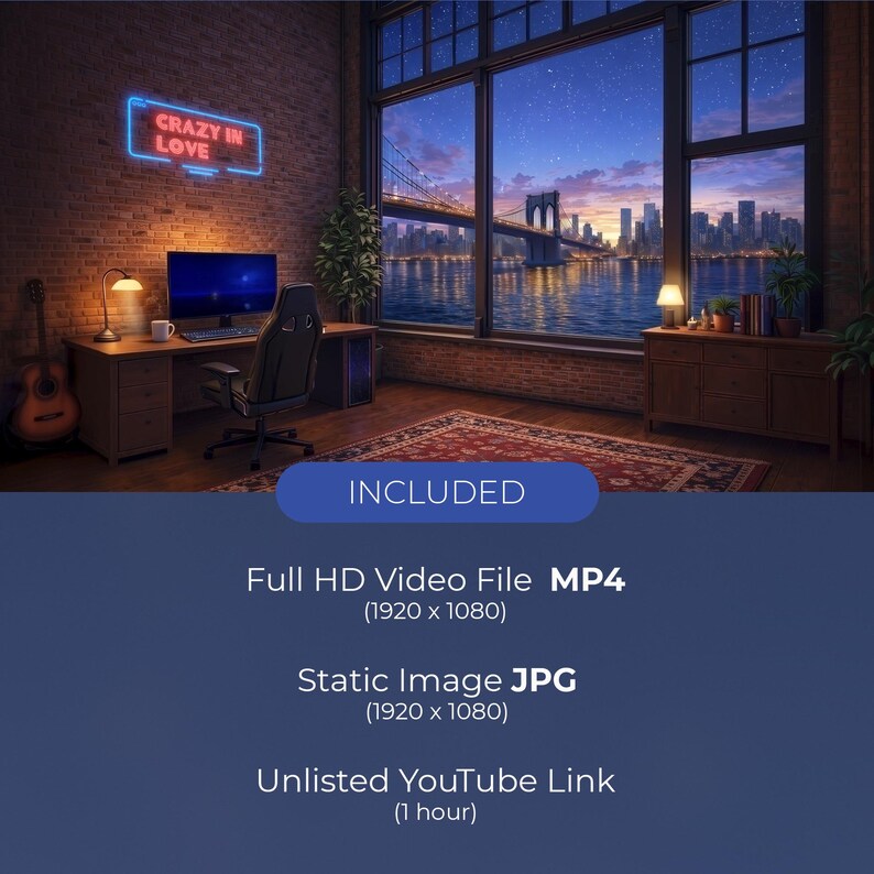 Animated Background, City Sunset Loft, Skyline Room, Evening City View ...