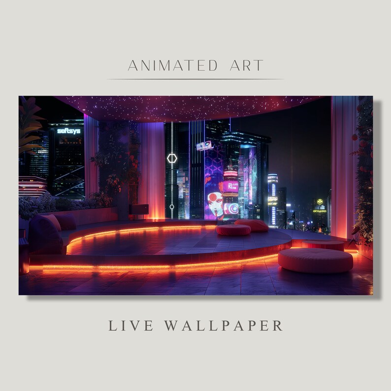 Animated Background, Disco Room, Night City, Relaxed Atmosphere, Neon ...