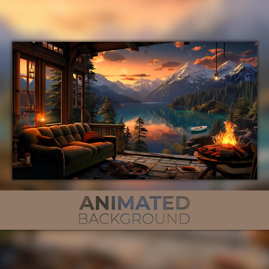 Animated Background, Cozy Lake, Mountain View, Oasis of Calm, Mountain ...