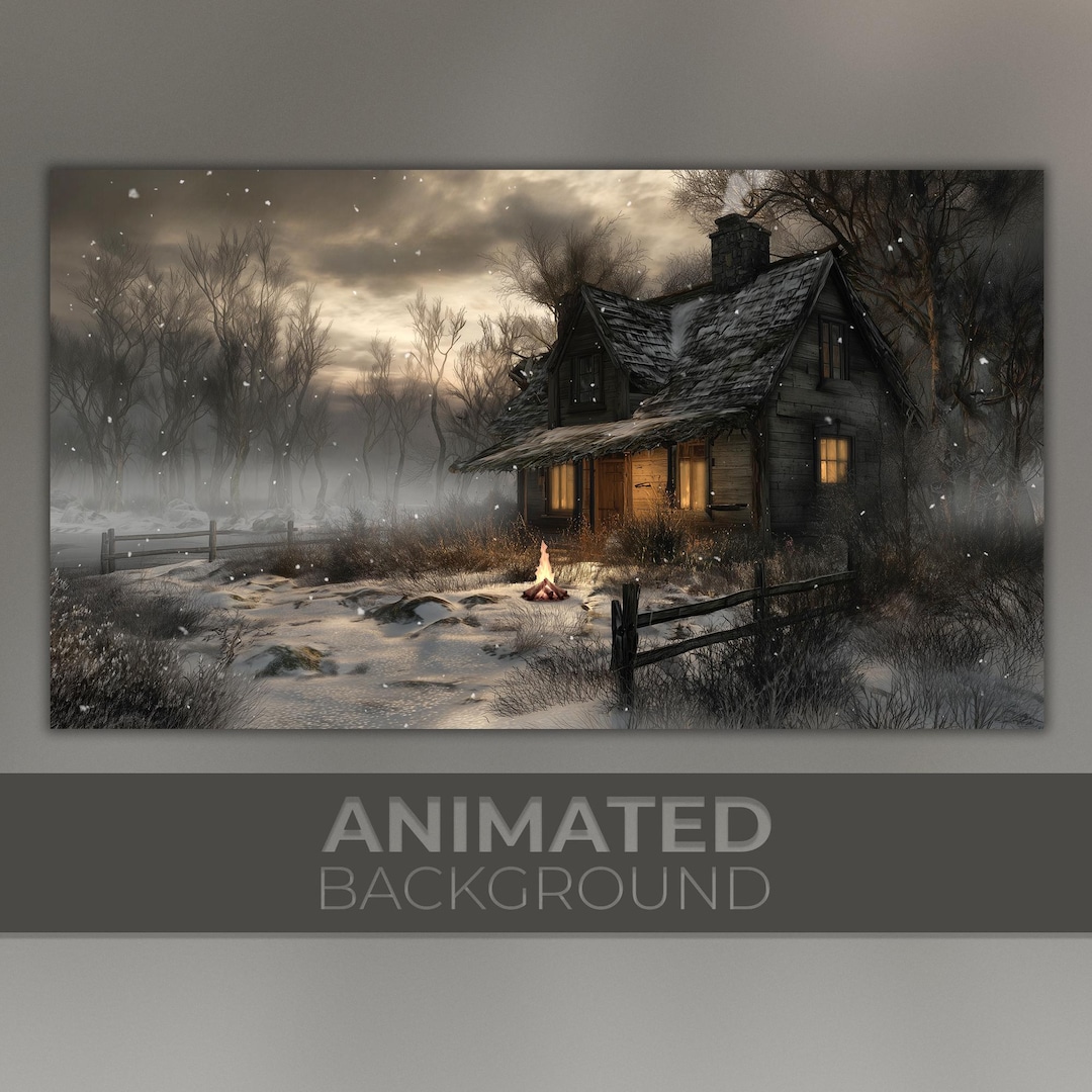 Animated Background, Dark Winter, Lonely Cabin, Abandoned House ...
