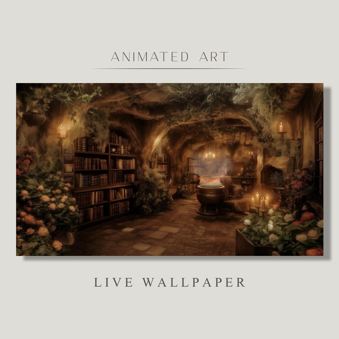 Animated Background, Witch Library, Sorcerer's Study, Mystical Cauldron ...