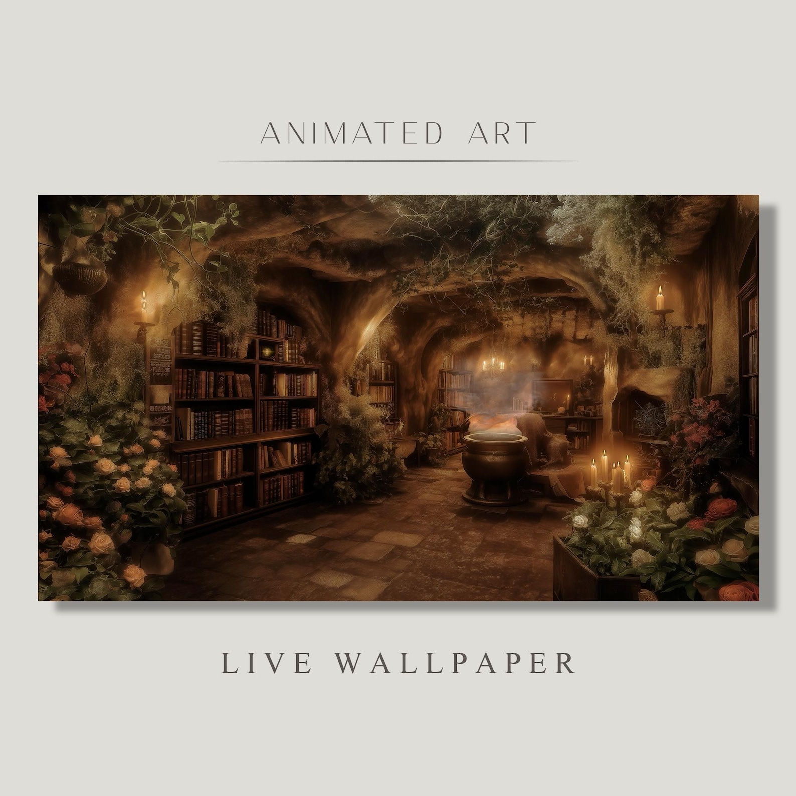Animated Background, Witch Library, Sorcerer's Study, Mystical Cauldron ...