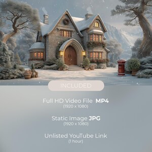 Animated Background, Snowy Stone House, Cozy Cottage, Christmas ...
