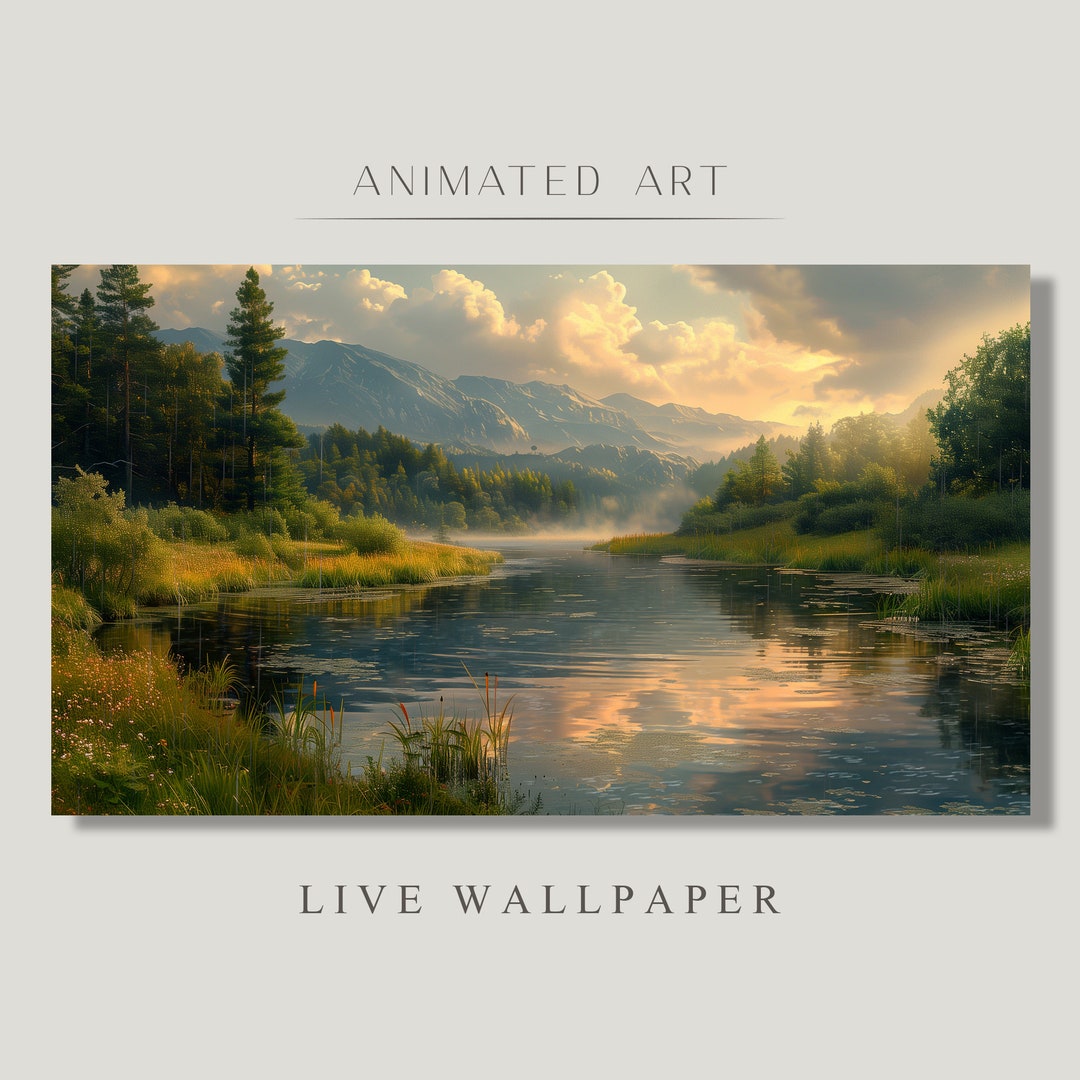 Animated Background, River Rain, Romantic Illustration, Nostalgic ...