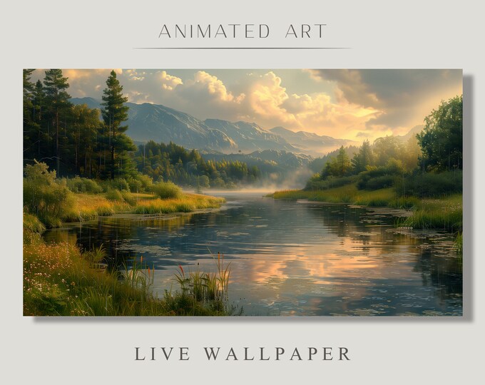 Animated Background, River Rain, Romantic Illustration, Nostalgic ...