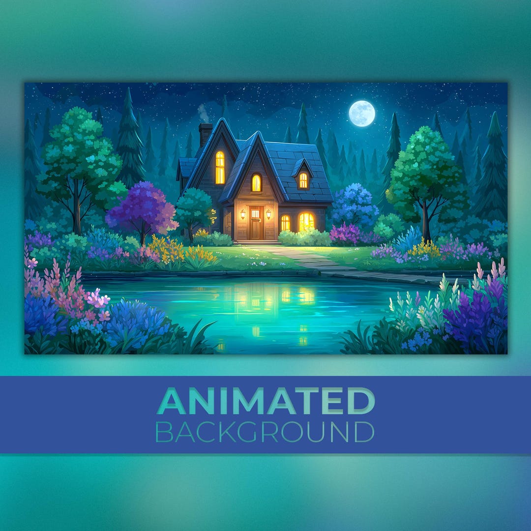 Animated Background, Emerald Green Lake, Dream House, Midnight Garden ...