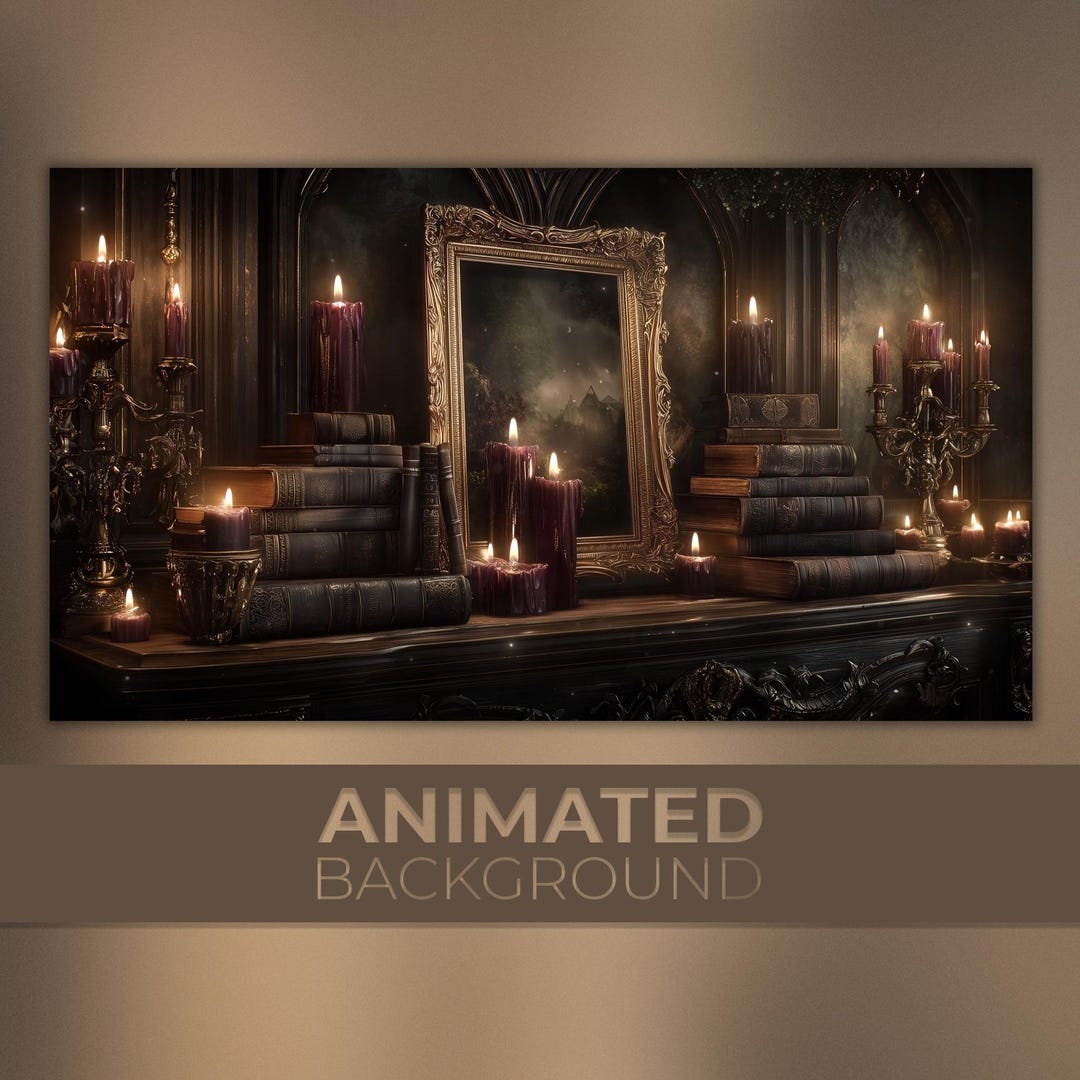 Animated Background, Moody Dark Academia, Gothic Library, Victorian Age ...
