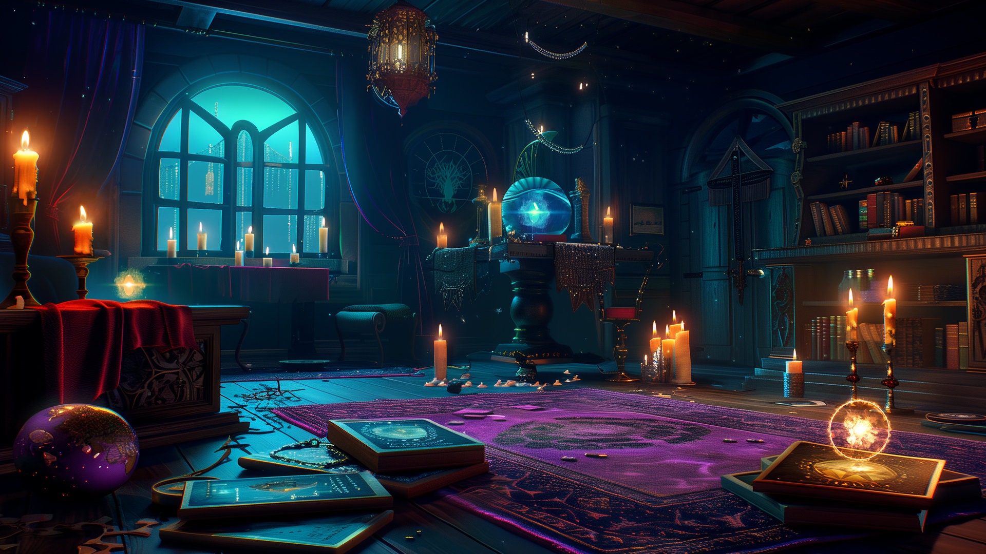 Animated Background, Magic Room, Witch Room, Wizard's Chamber, Enigma ...