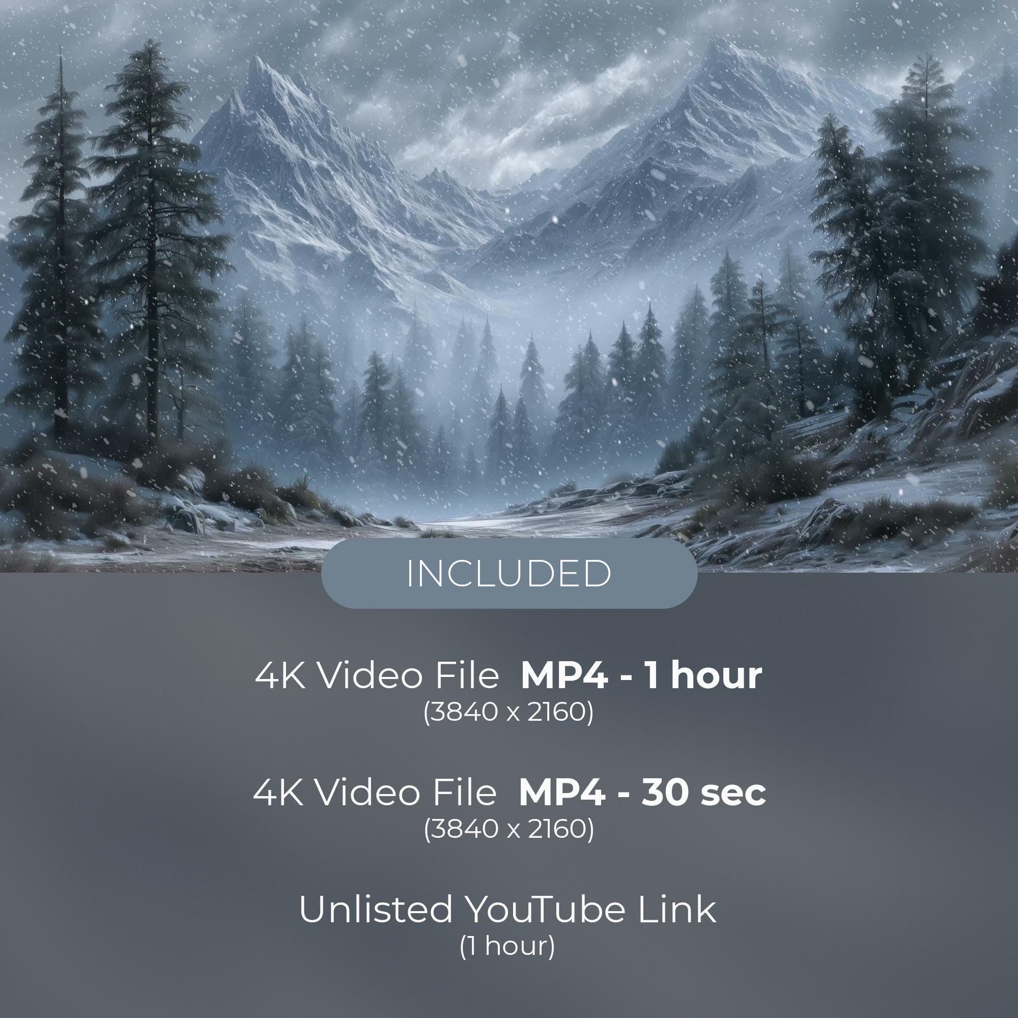 4K Animated TV Art, Blizzard Valley, Silent Storm, Frozen Tempest ...