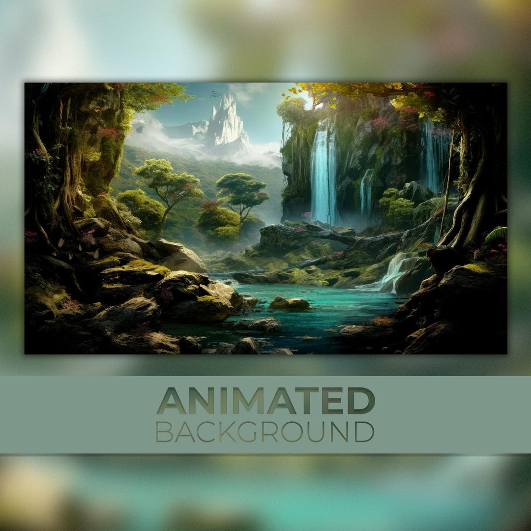 Animated Background Waterfall Forest Mystical River Magical Jungle