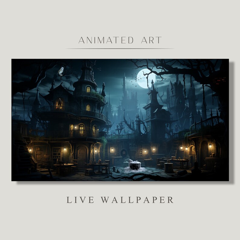Animated Background, Haunted Mansion, Ghost House, Ghostly Manor, Eerie ...