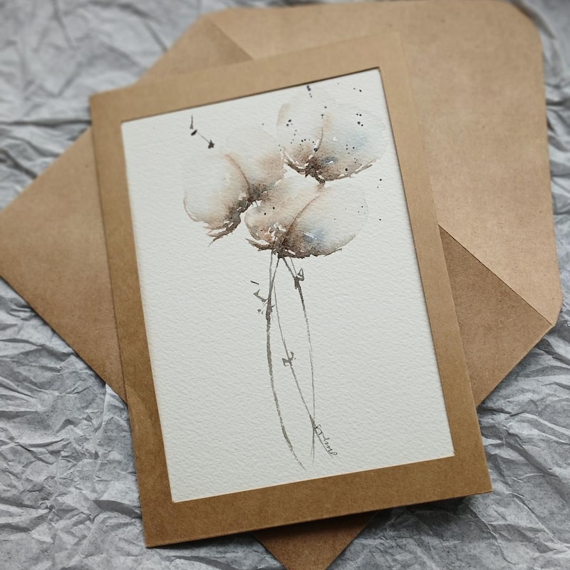 Hand Painted Card - Etsy