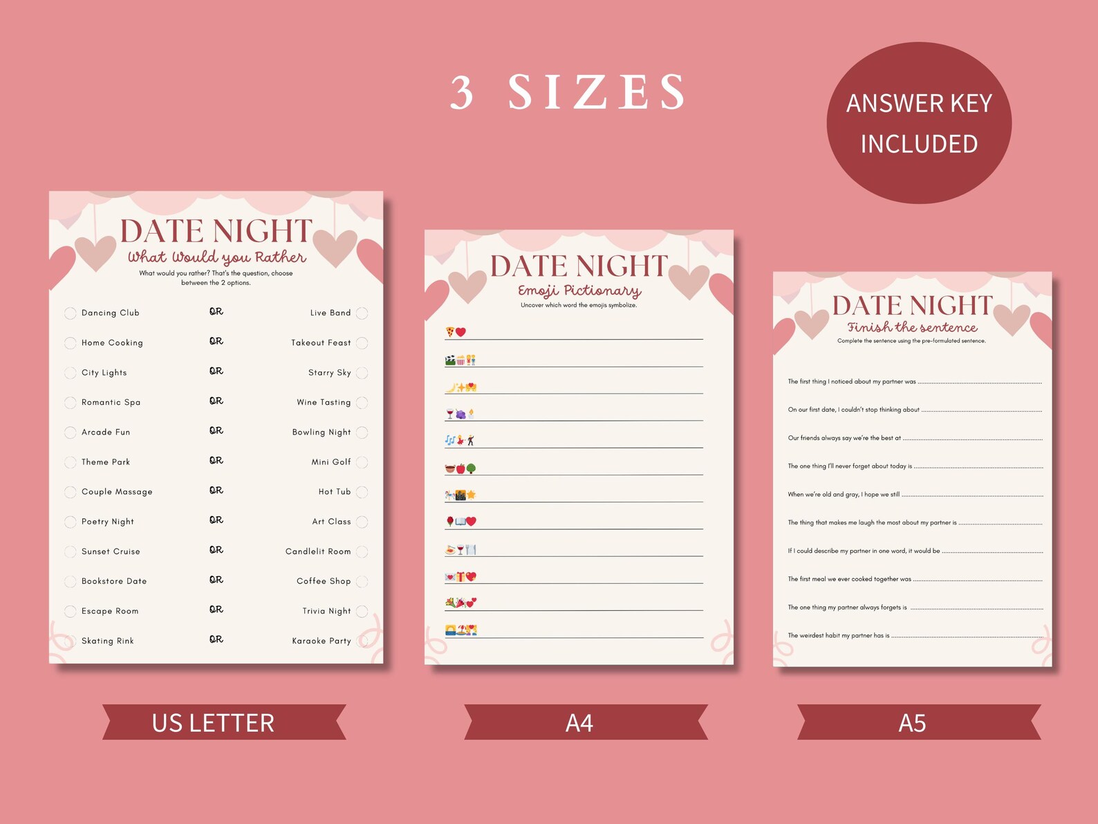 Printable Date Night Games Bundle: 5 Couples Games (PDF Download) - Etsy