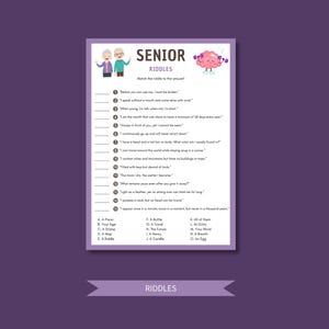 Printable Senior Games Bundle, Trivia, Song Match, Riddles (digital ...