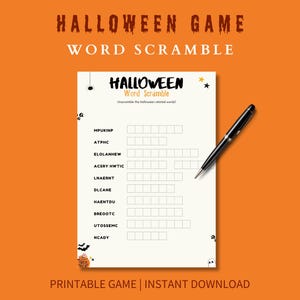 Halloween Word Scramble Game Family Game Night Halloween Party Game ...