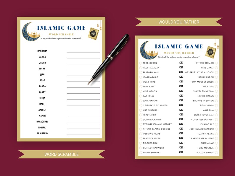 Islamic Games Bundle: Muslim Trivia, Family Game Night (digital ...