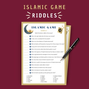 Islamic Riddles Game | Digital Download | Printable Muslims Trivia ...