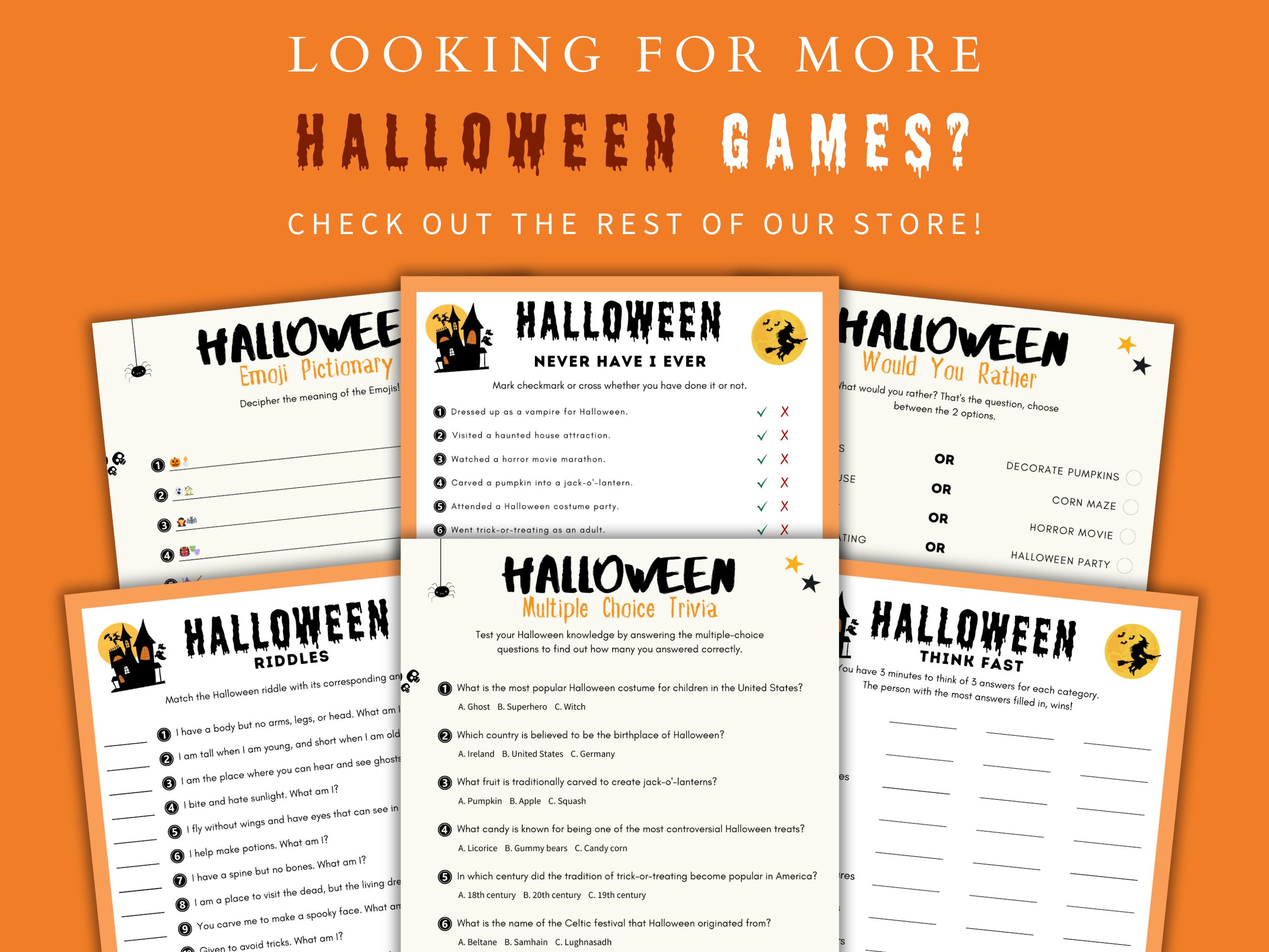 Printable Halloween Riddles Game | Fun Family Activity | Educational ...