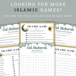 Eid Mubarak Games Bundle: Islamic Family Fun (instant Download) - Etsy