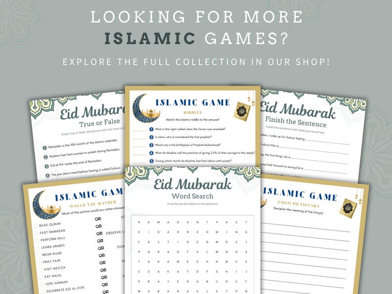 Eid Mubarak Games Bundle: Islamic Family Fun (instant Download) - Etsy